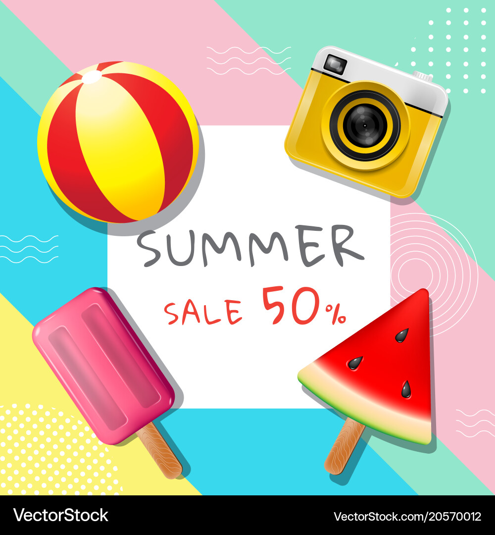 Summer layout design greeting card cover book Vector Image