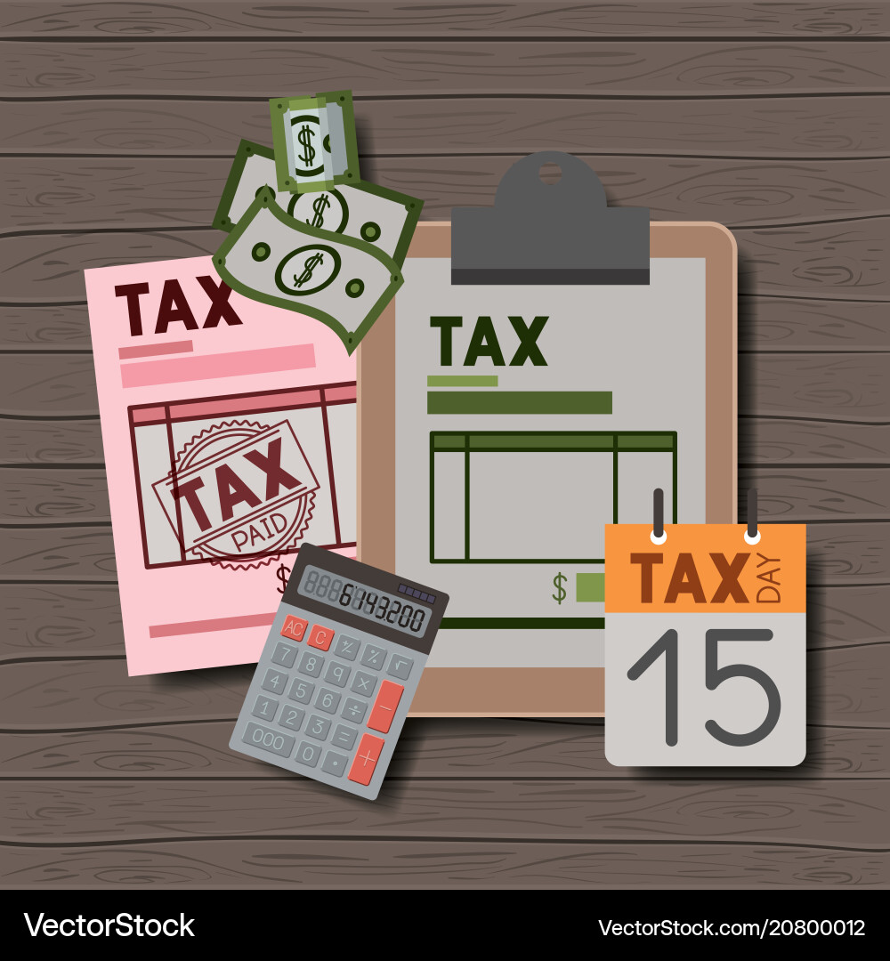 Tax day set icons Royalty Free Vector Image - VectorStock