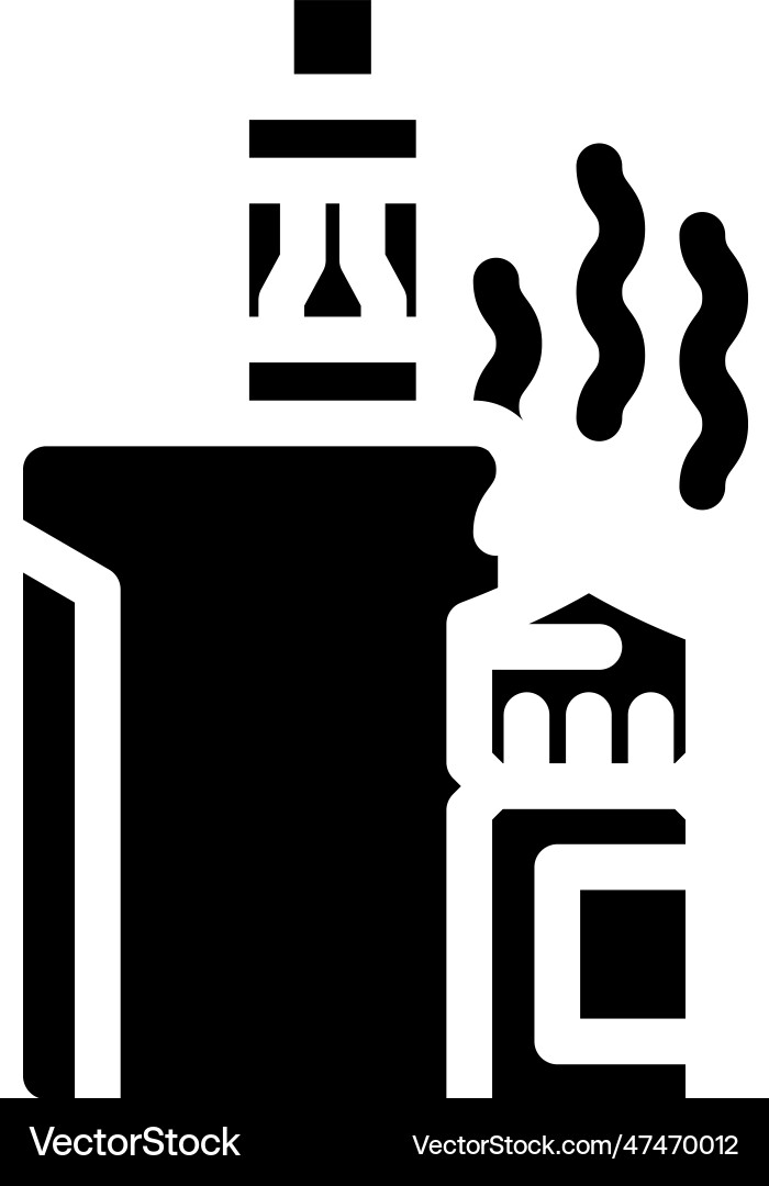 Vapour smell glyph icon Royalty Free Vector Image