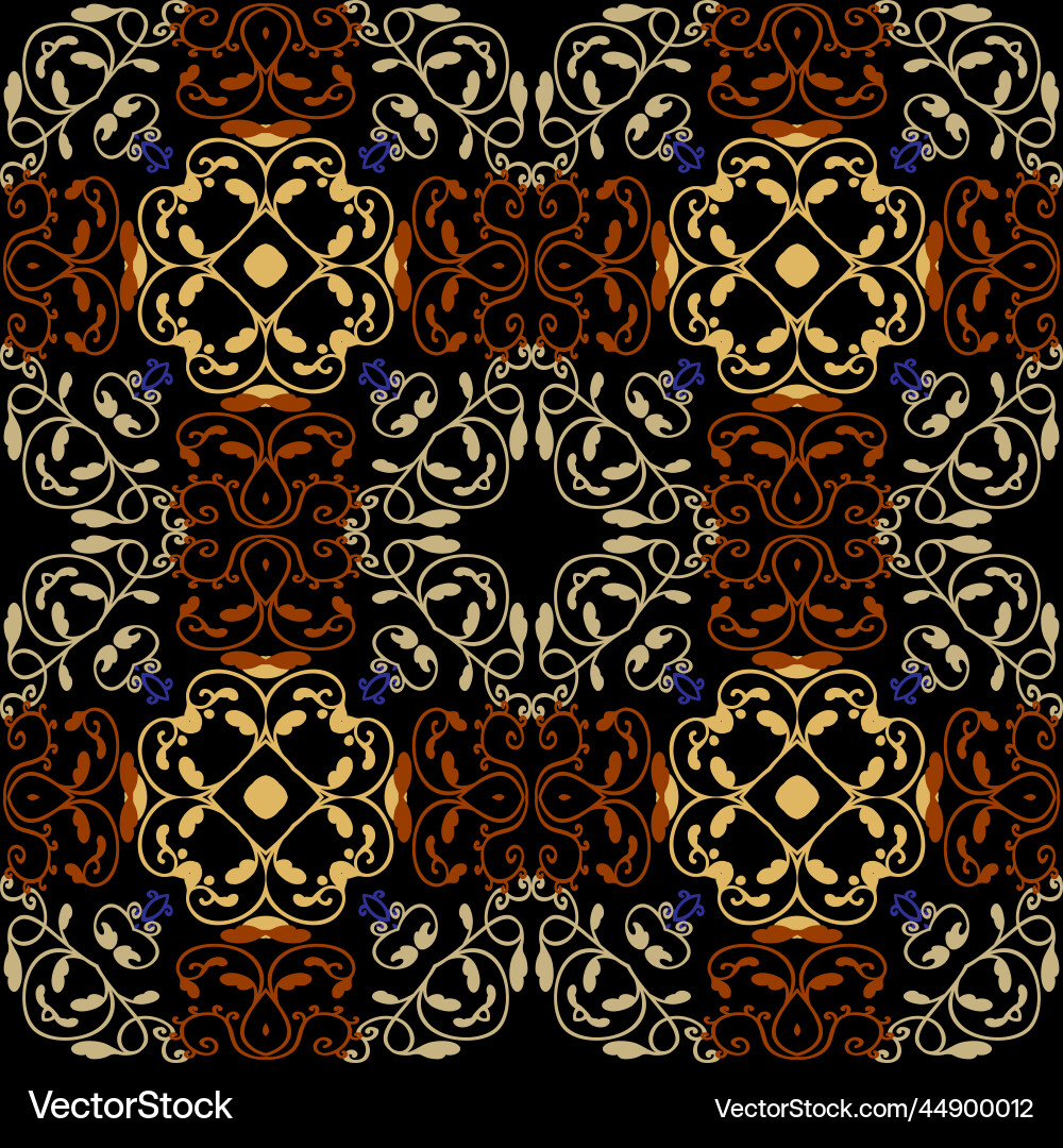 Vintage floral swirls seamless pattern damask Vector Image