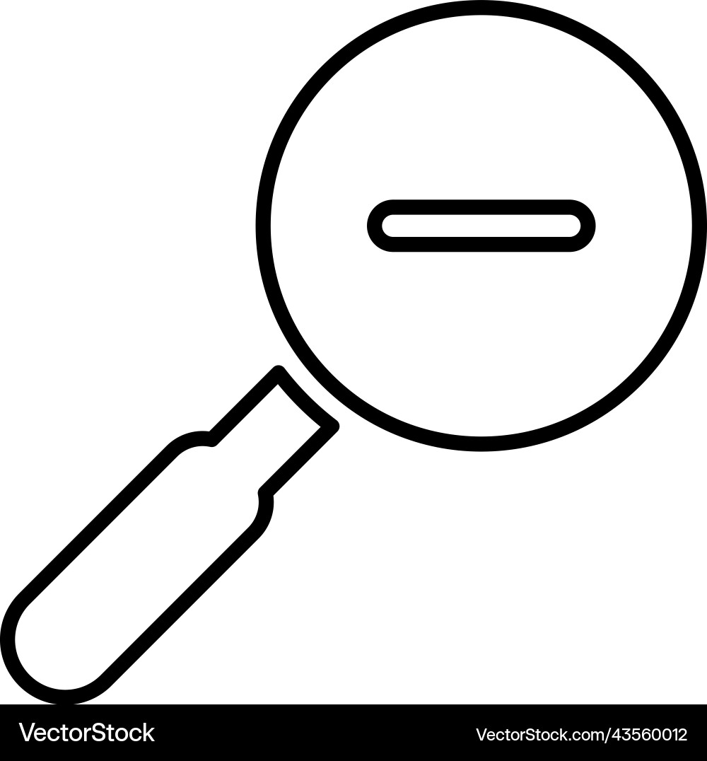 Zoom out minimizer outline icon line art Vector Image