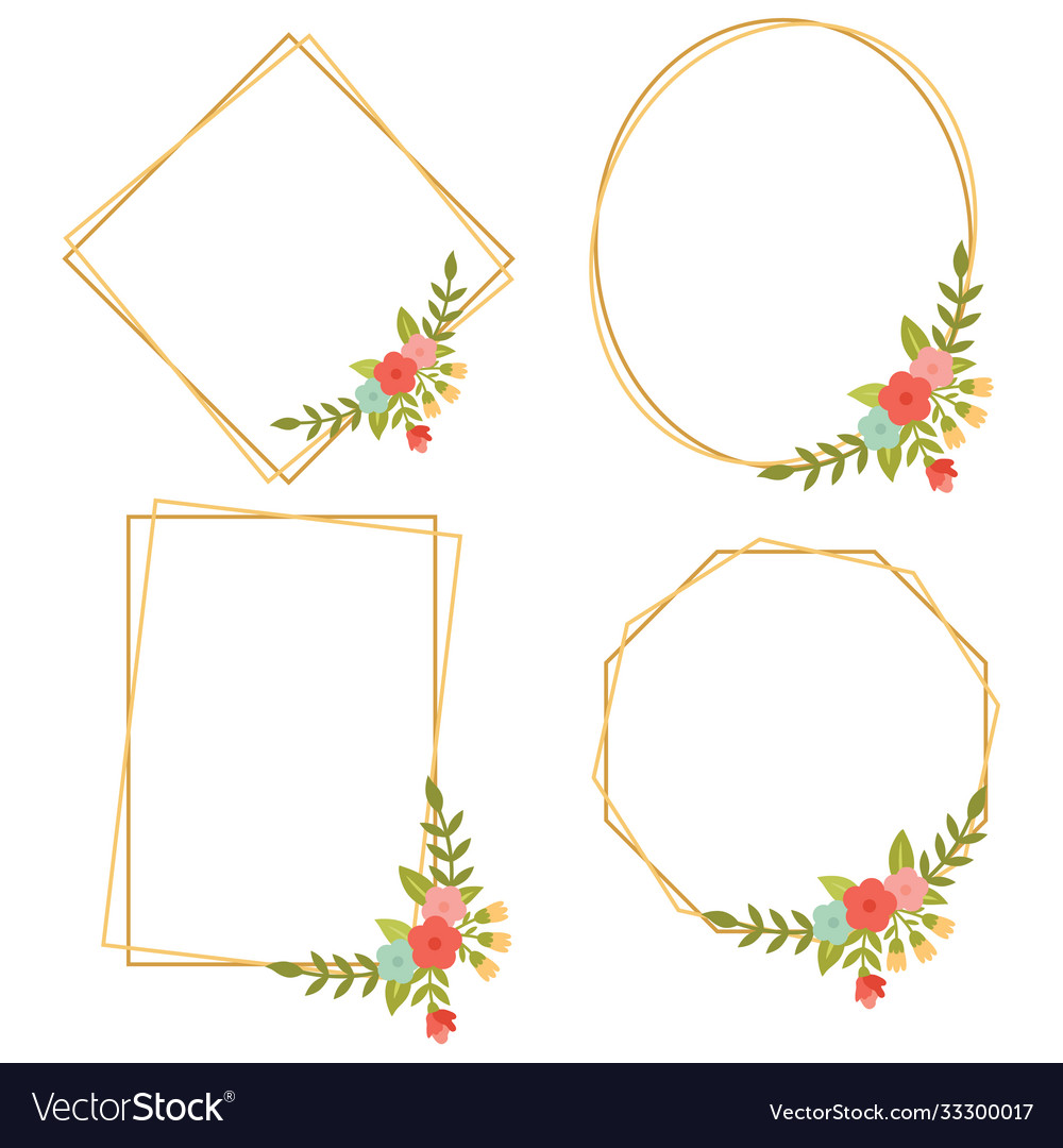 024-vintage wedding geometric floral frames Vector Image