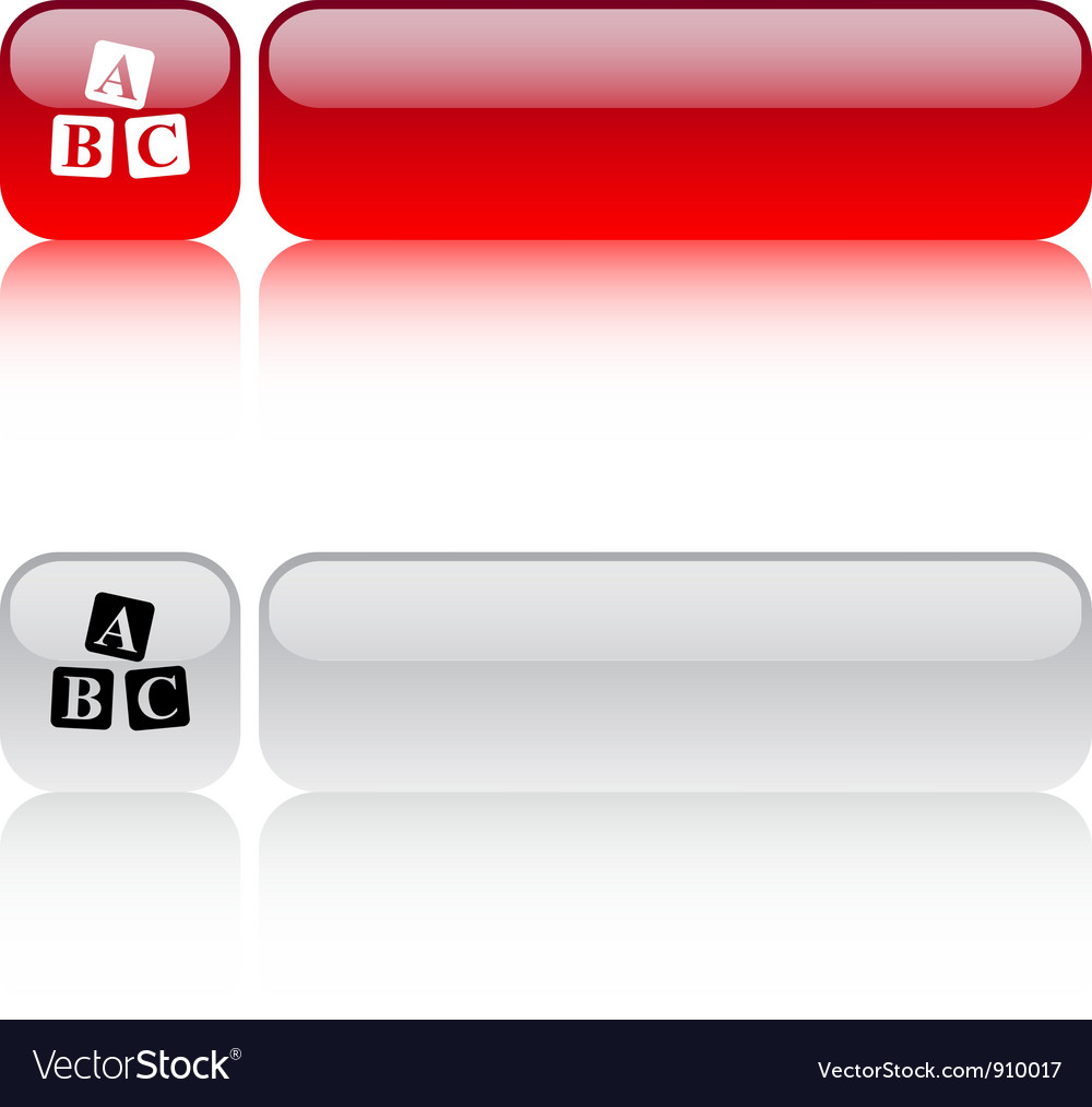 Abc cubes square button Royalty Free Vector Image