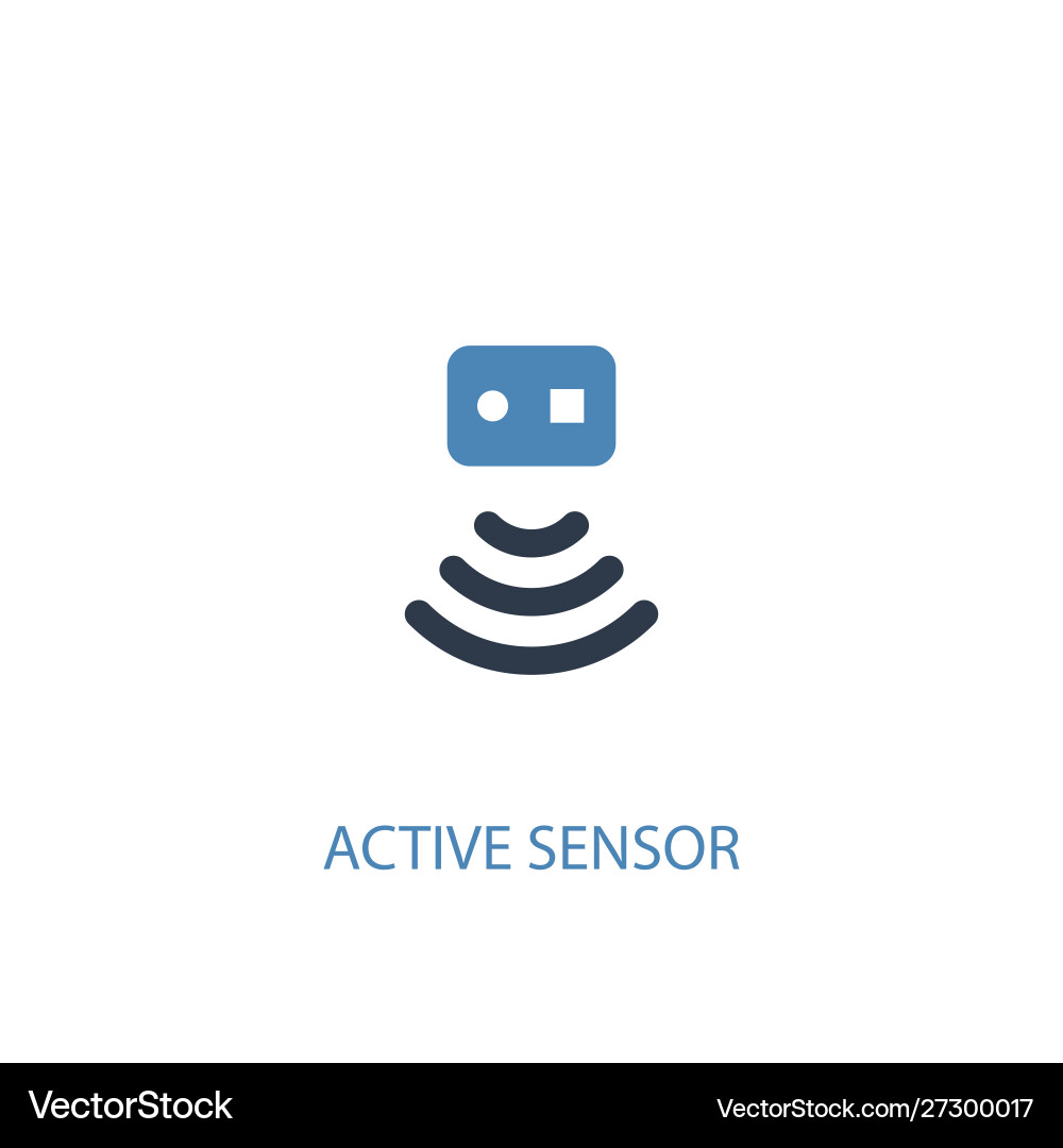 Active sensor concept 2 colored icon simple blue Vector Image