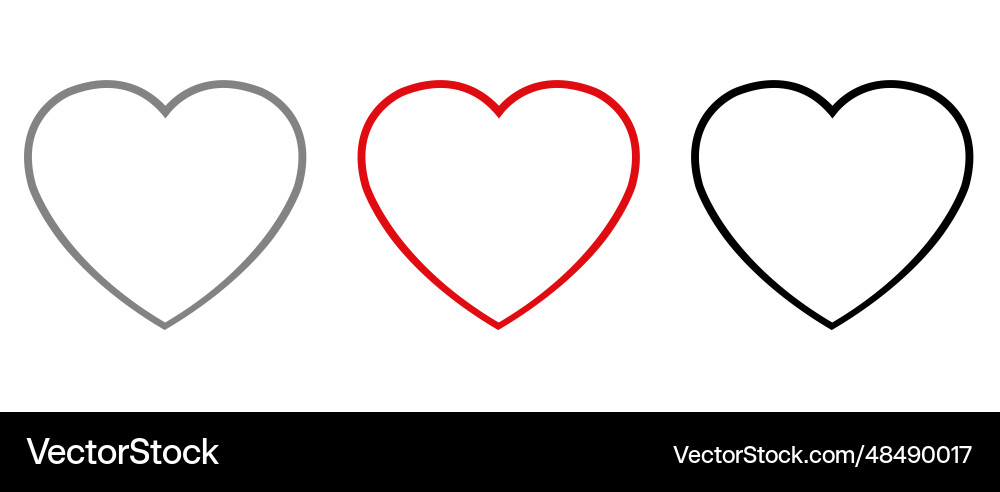 Big set symbols hearts isolated Royalty Free Vector Image
