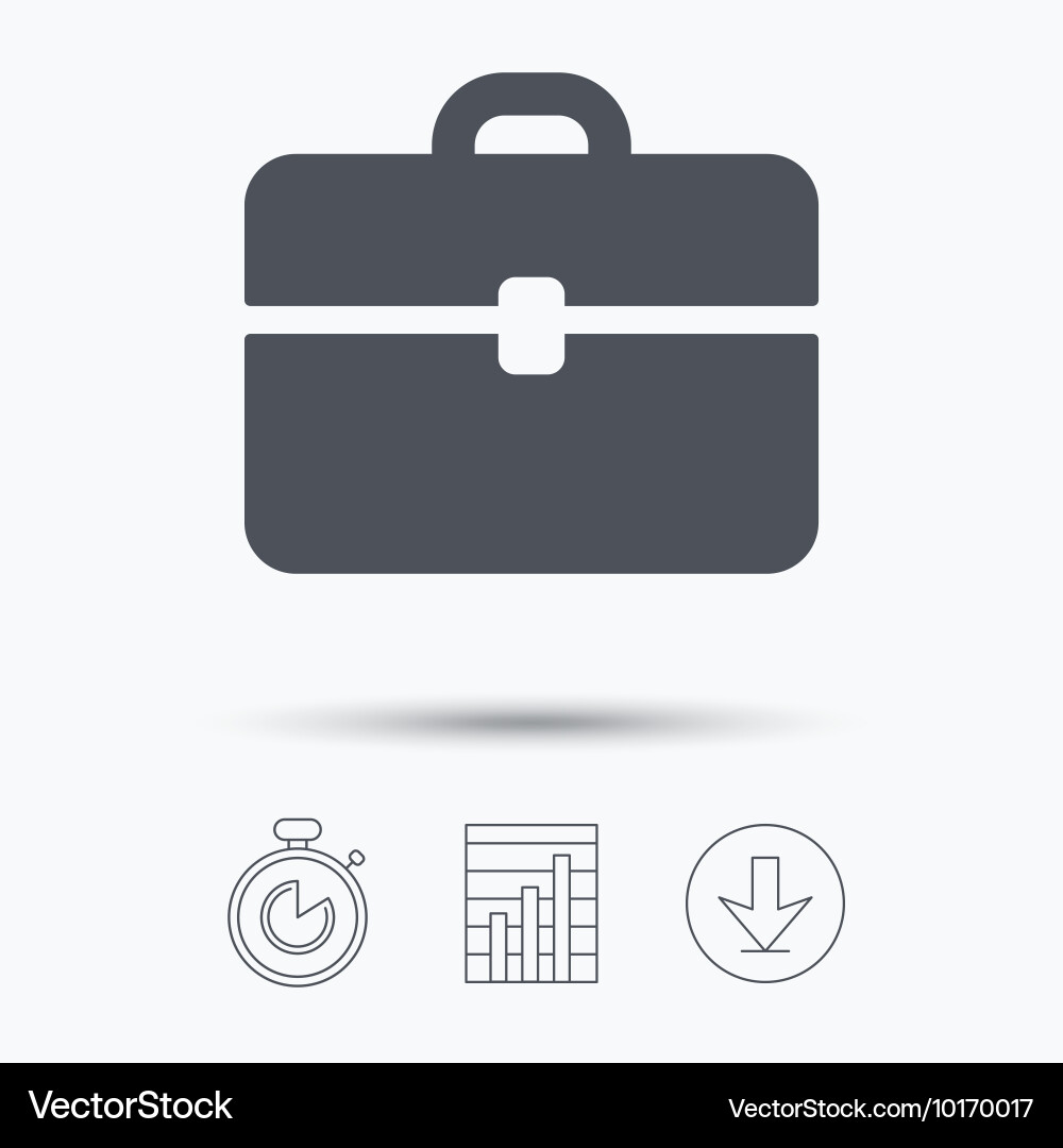 Briefcase icon diplomat handbag sign Royalty Free Vector