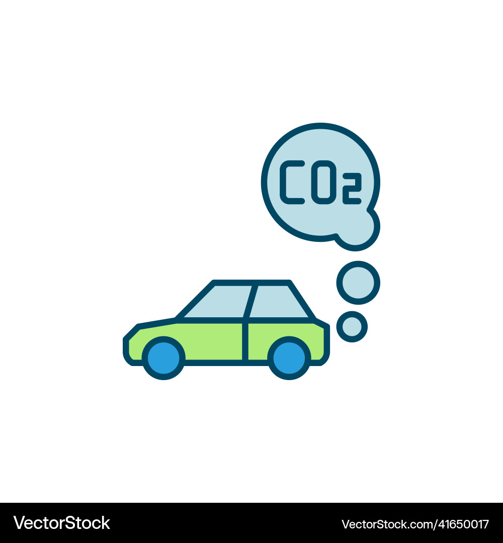 Car exhaust with carbon dioxide co2 colored Vector Image