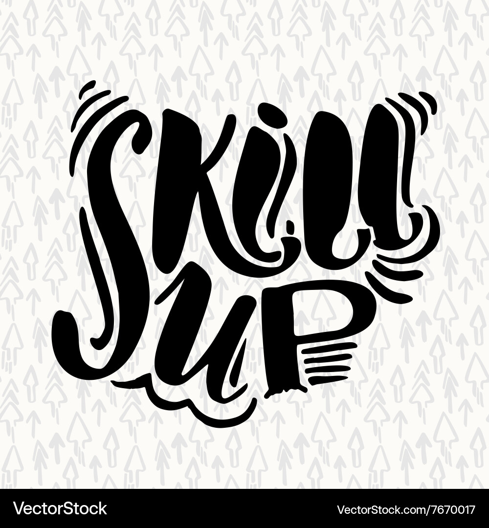 Education and skill up concept hand lettering Vector Image