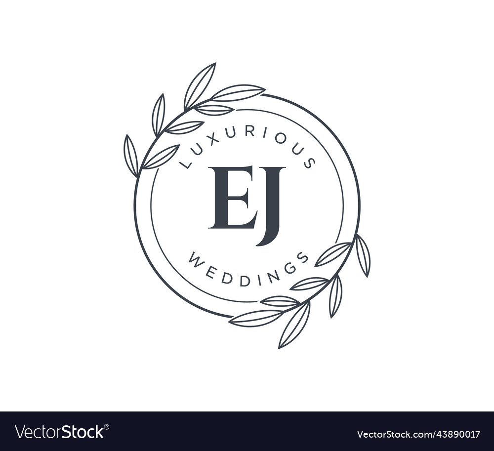 Ej initials letter wedding monogram logos Vector Image