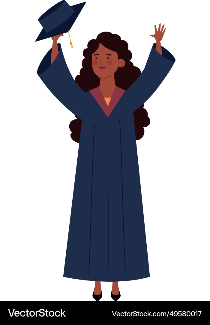 Graduation event woman student Royalty Free Vector Image