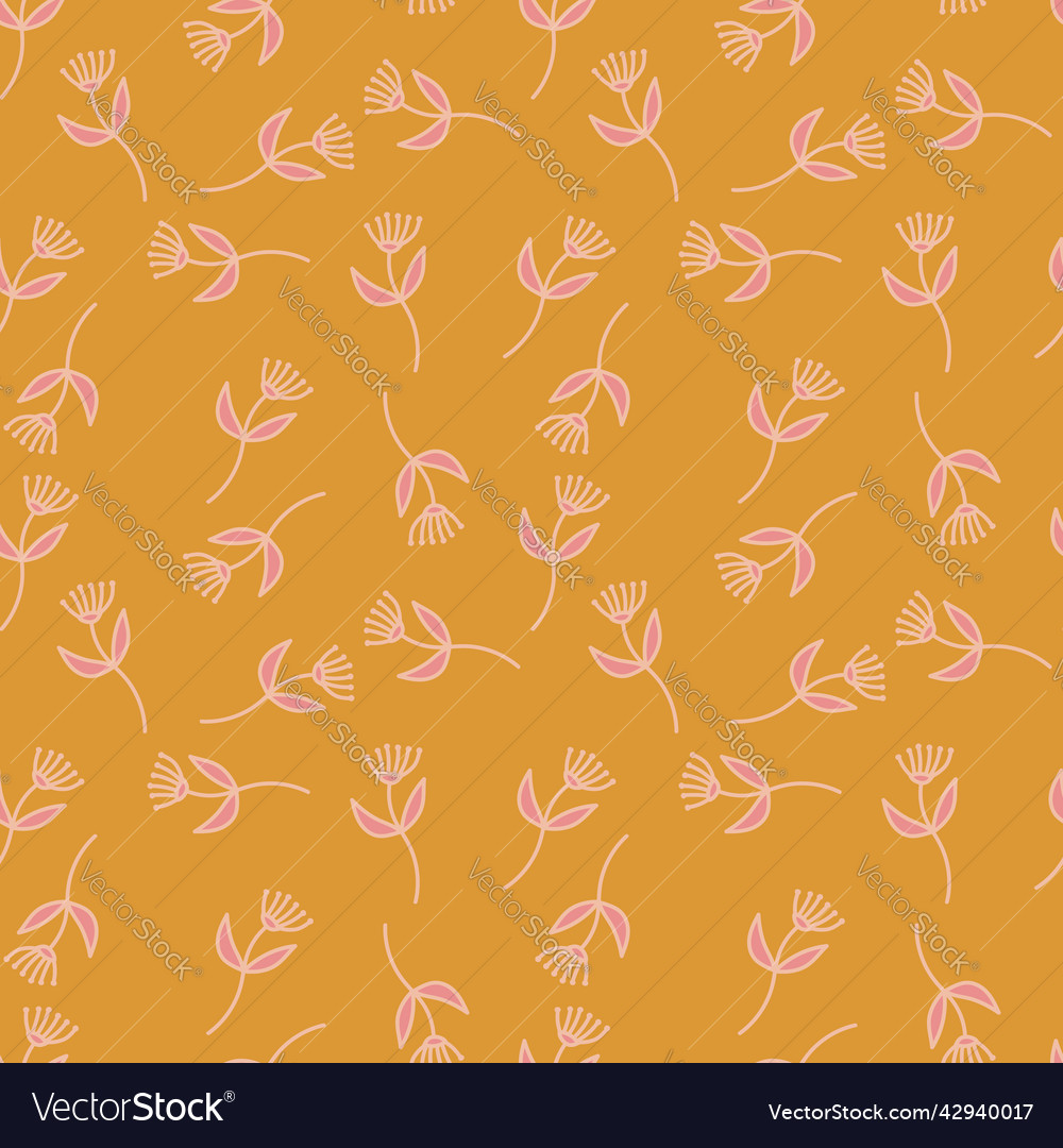 Hand drawn simple cute flower seamless pattern Vector Image