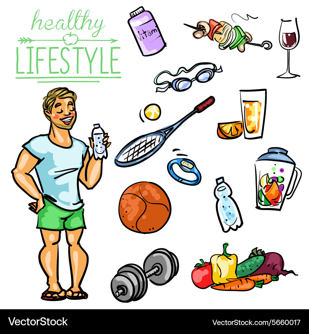 Healthy lifestyle - man Royalty Free Vector Image