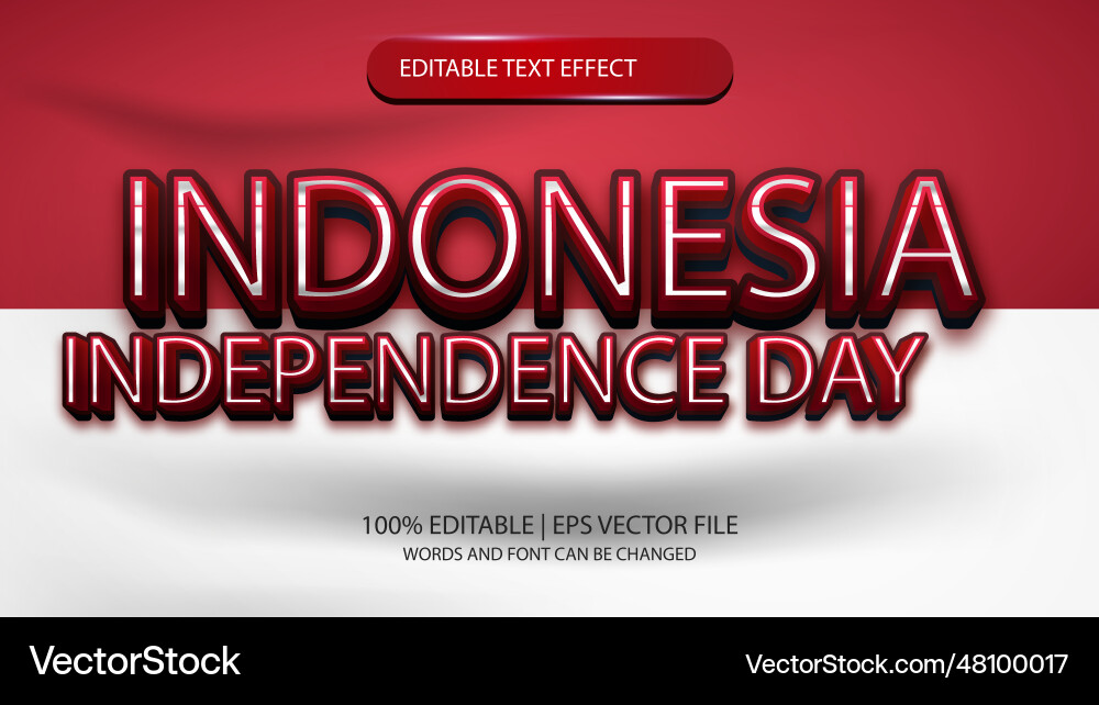 Indonesia merdeka red and white flag editable Vector Image
