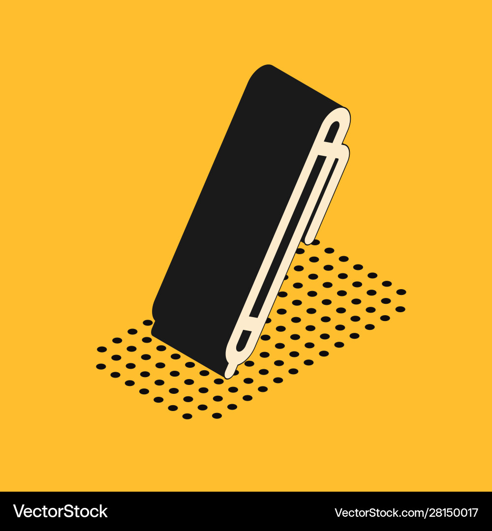 Isometric pen line icon isolated on yellow Vector Image