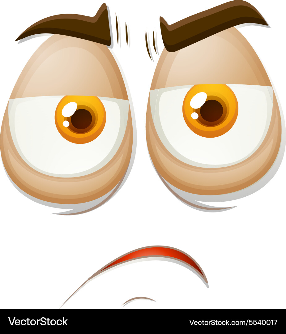 Sad expression on a face Royalty Free Vector Image