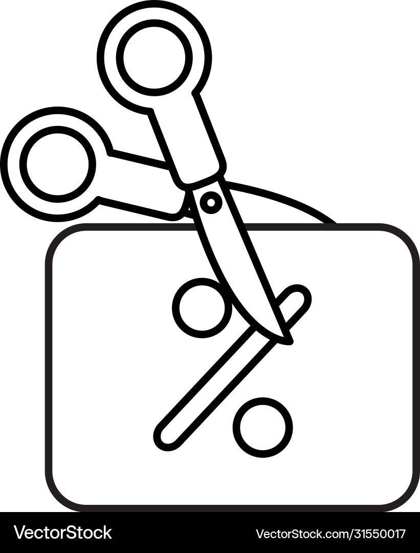 Scissors cutting tag price discount mobile Vector Image