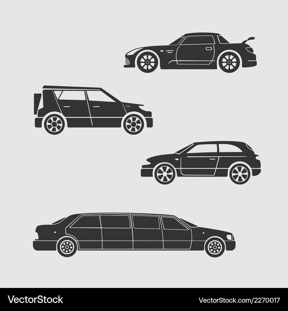 Set of cars Royalty Free Vector Image - VectorStock