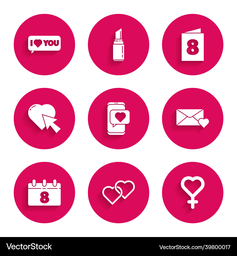 Set online dating app and chat two linked hearts Vector Image