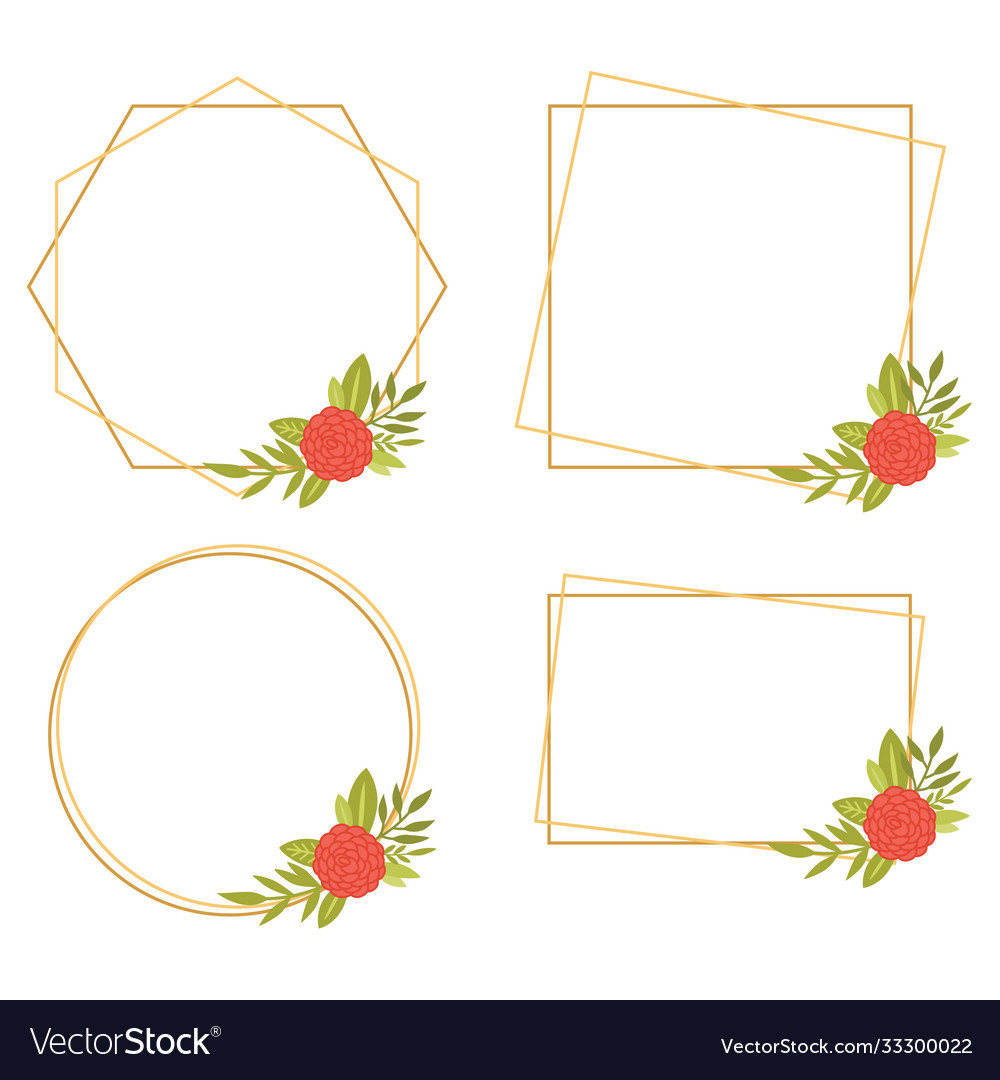 025-vintage wedding geometric floral frames Vector Image
