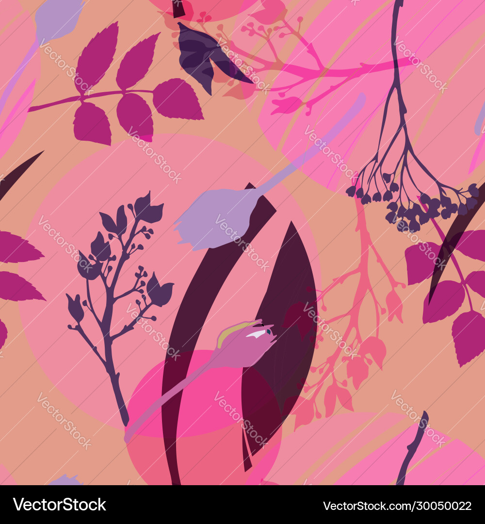 Abstract floral pattern with leaves flowers Vector Image