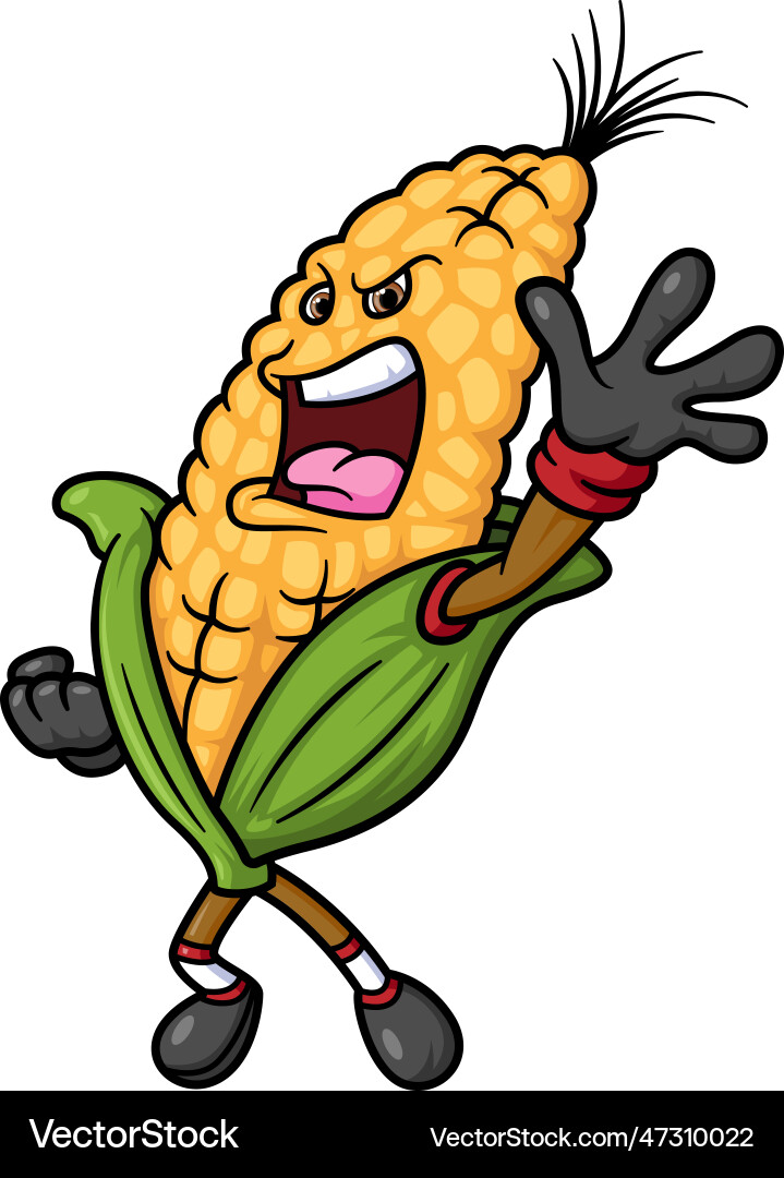 Angry corn cartoon character mascot design Vector Image