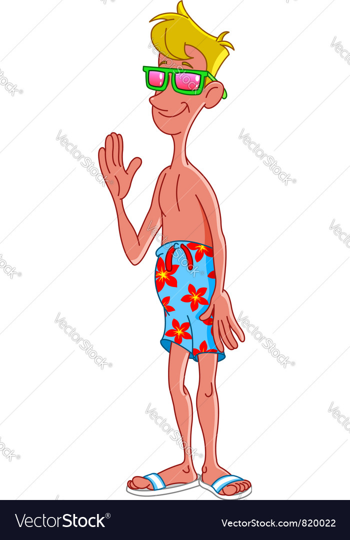 Beach man Royalty Free Vector Image - VectorStock