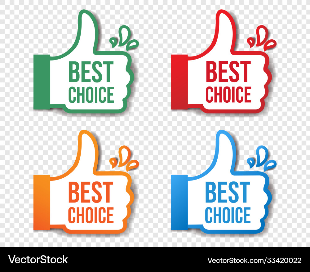 Best choice stickers isolated transparent Vector Image