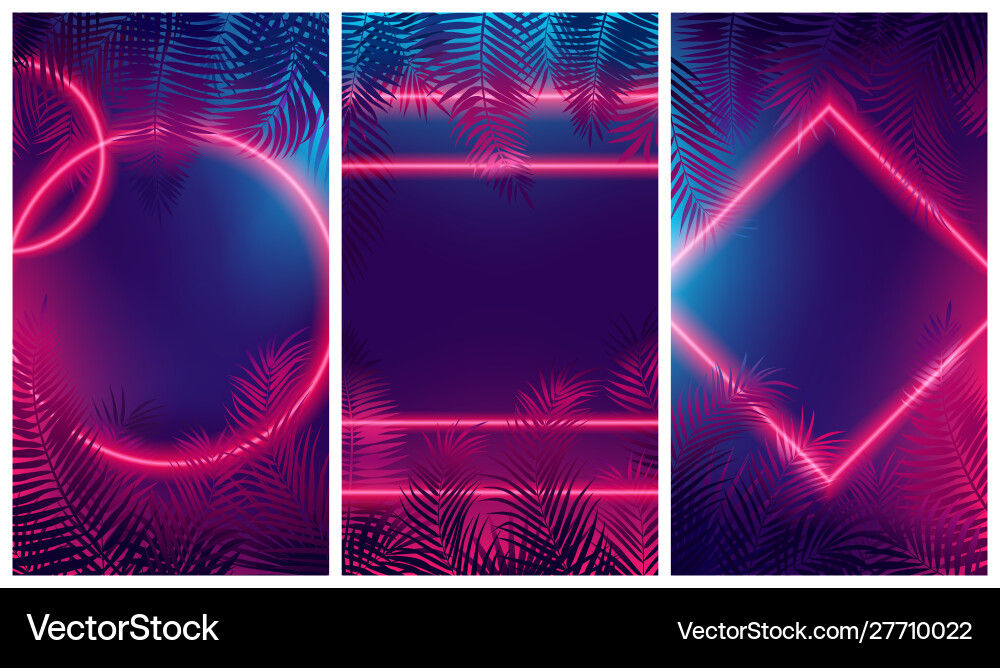 Bright red glow from geometric shapes neon Vector Image
