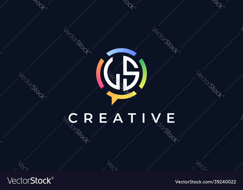 Creative chat initial letters ls logo Royalty Free Vector
