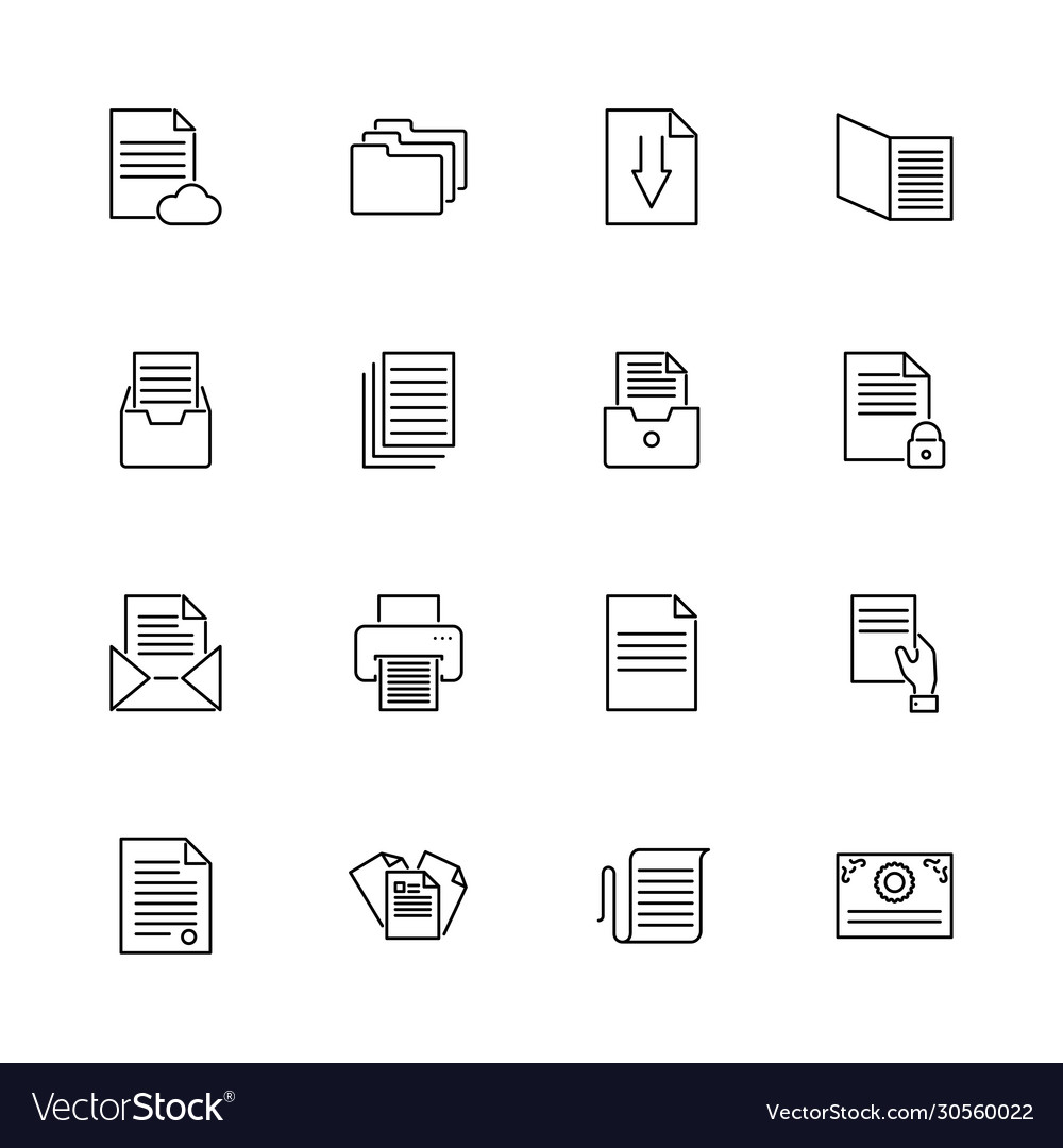 Documents - flat icons Royalty Free Vector Image