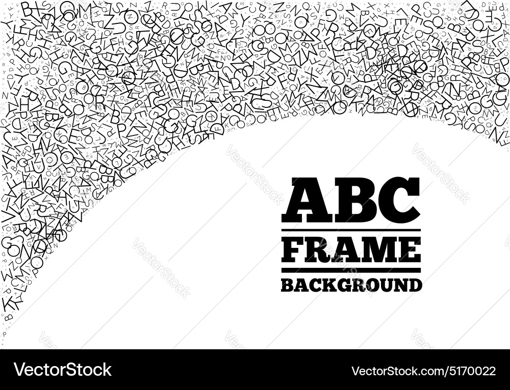 Frame created from the letters of different sizes Vector Image