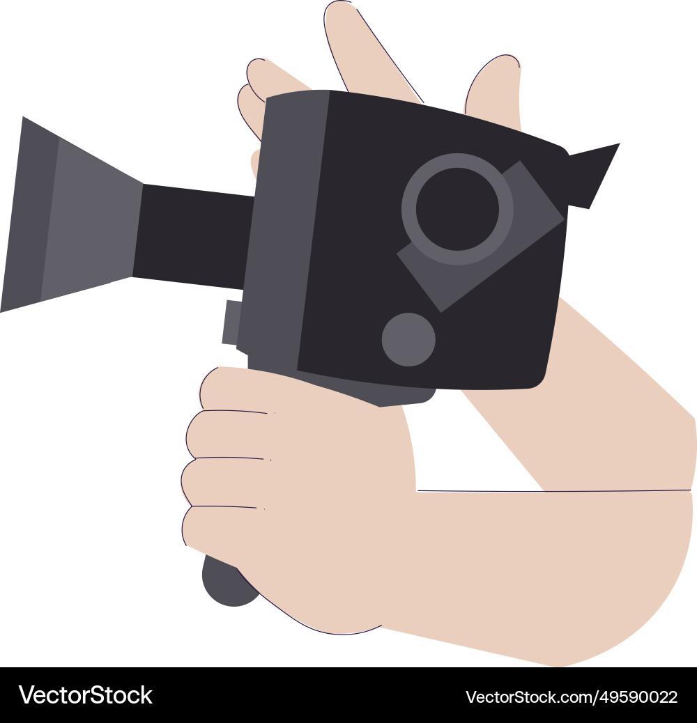 Hand holding camera as cinema production Vector Image
