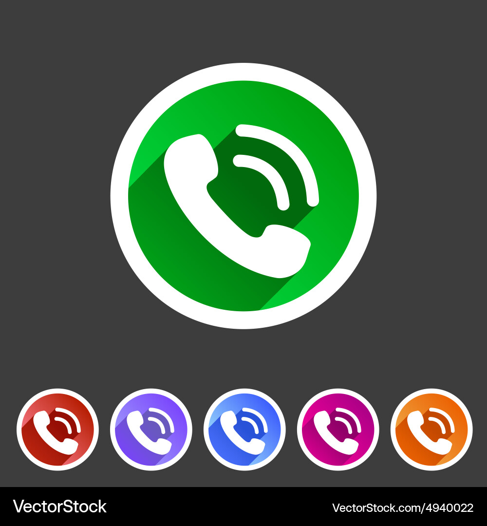 Phone flat icon sign symbol logo label set Vector Image