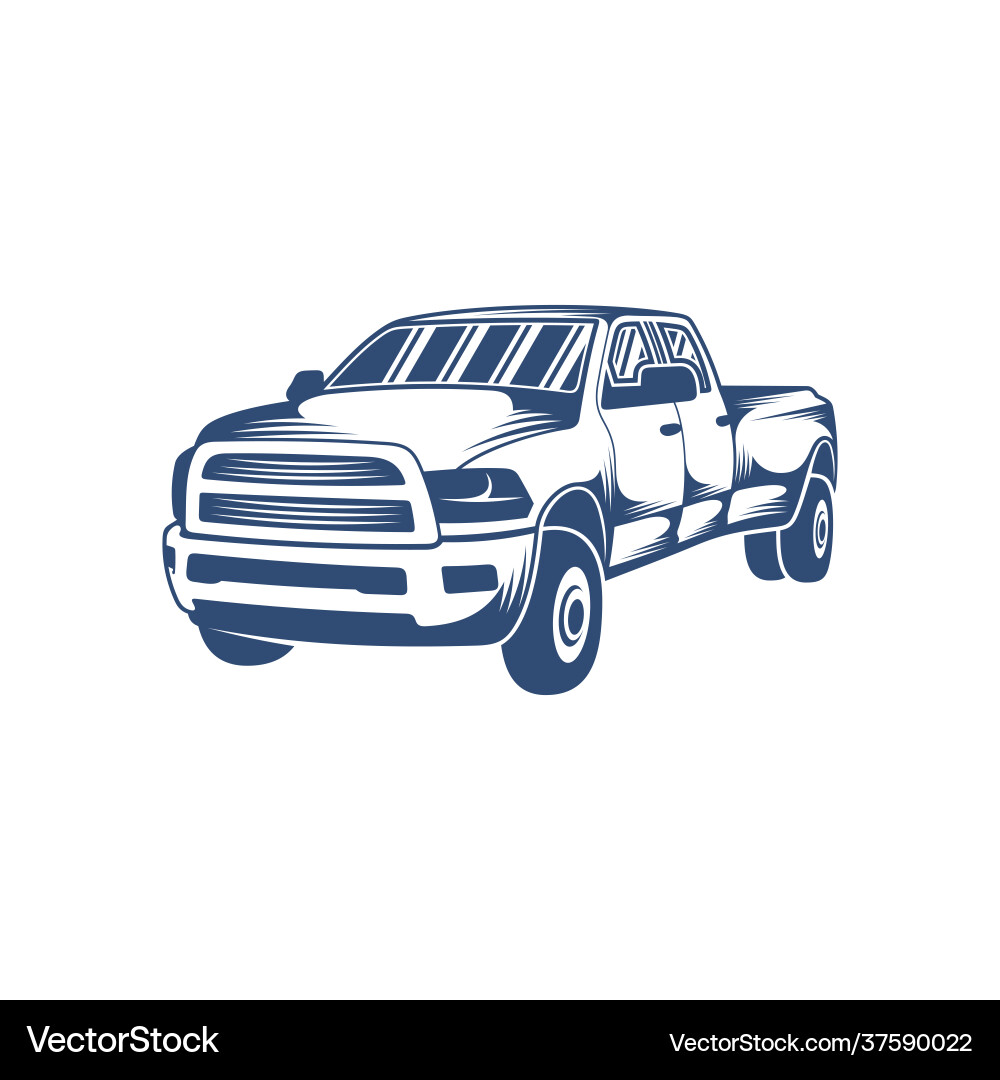 Pick up truck design creative logo Royalty Free Vector Image