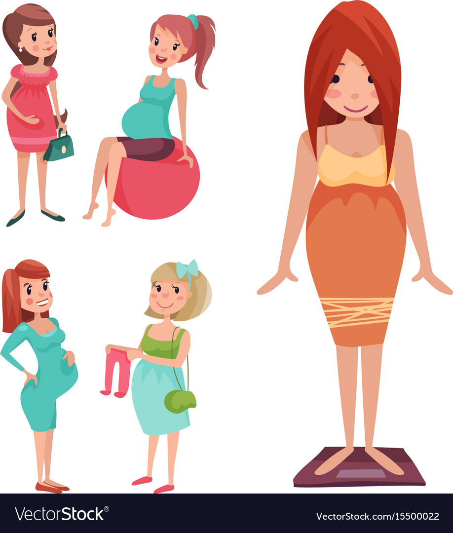 Pregnancy Motherhood People Expectation Concept Vector Image