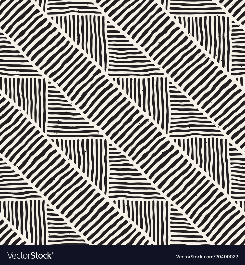 Seamless geometric lines pattern in black Vector Image