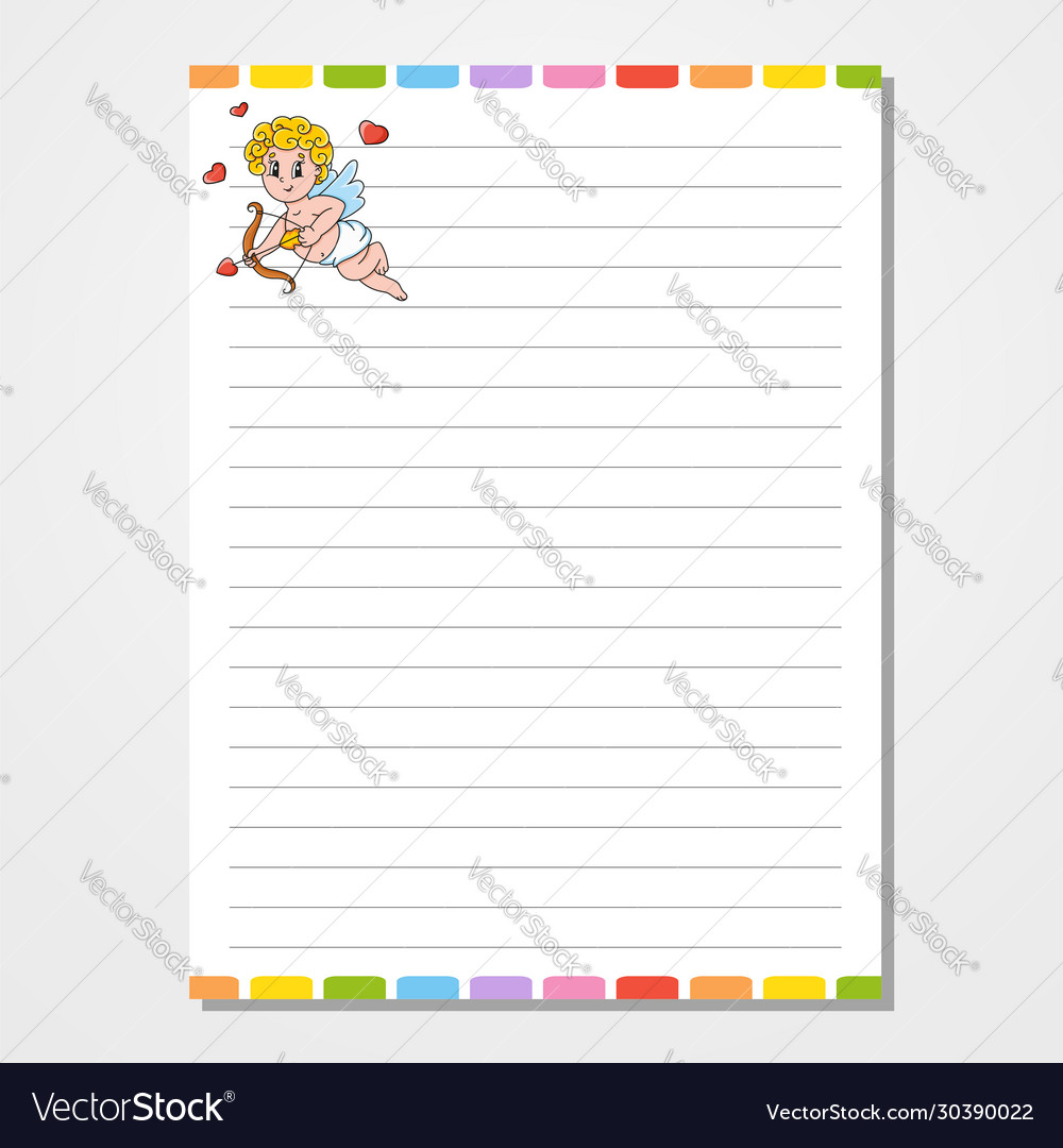 Sheet template for notebook notepad diary lined Vector Image