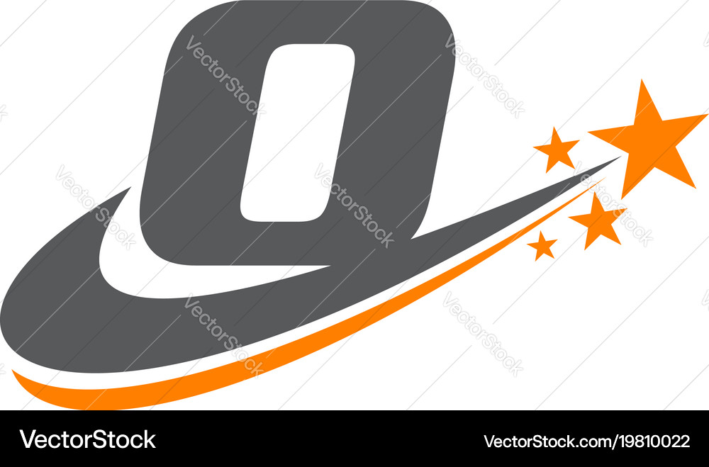 Star swoosh letter o Royalty Free Vector Image