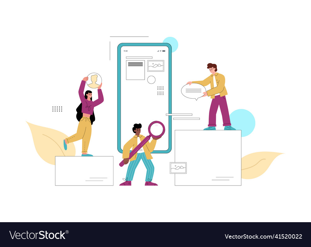 Ux design process flat tiny Royalty Free Vector Image