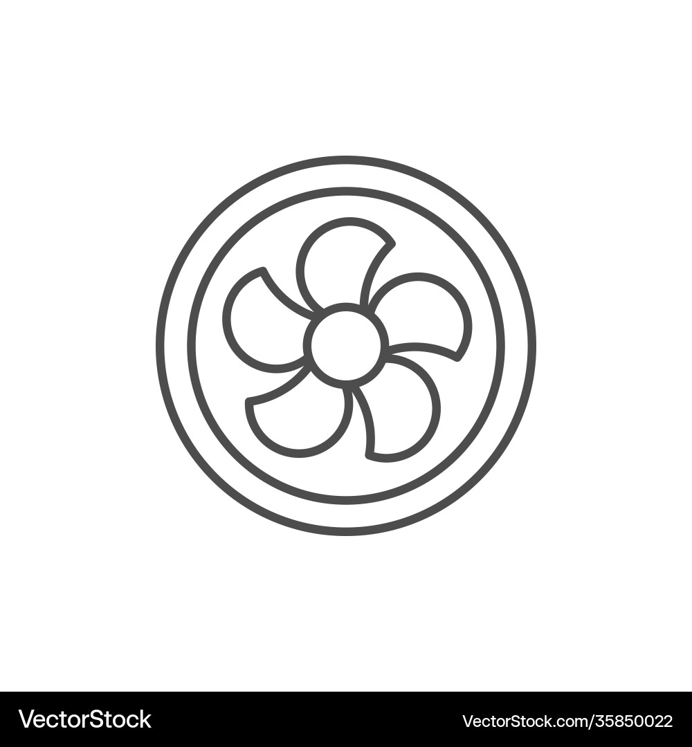 Ventilation fan line outline icon Royalty Free Vector Image