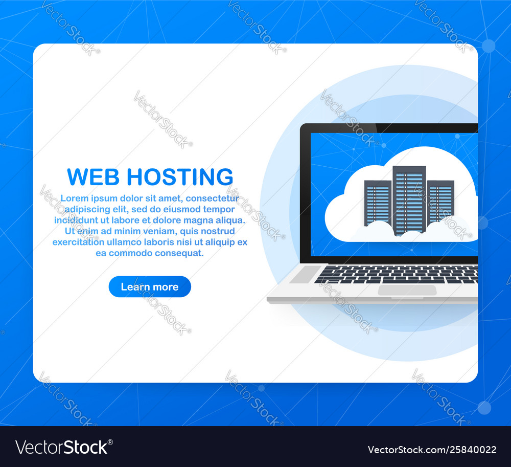 Web hosting concept with cloud computing icons Vector Image