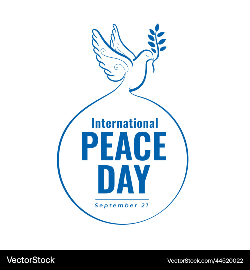 World peace day background with dove and olive Vector Image