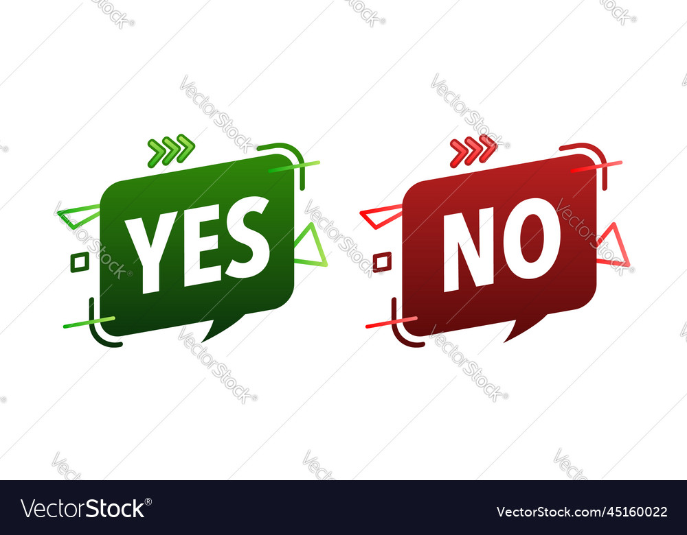 Yes and no button approved rejected Royalty Free Vector