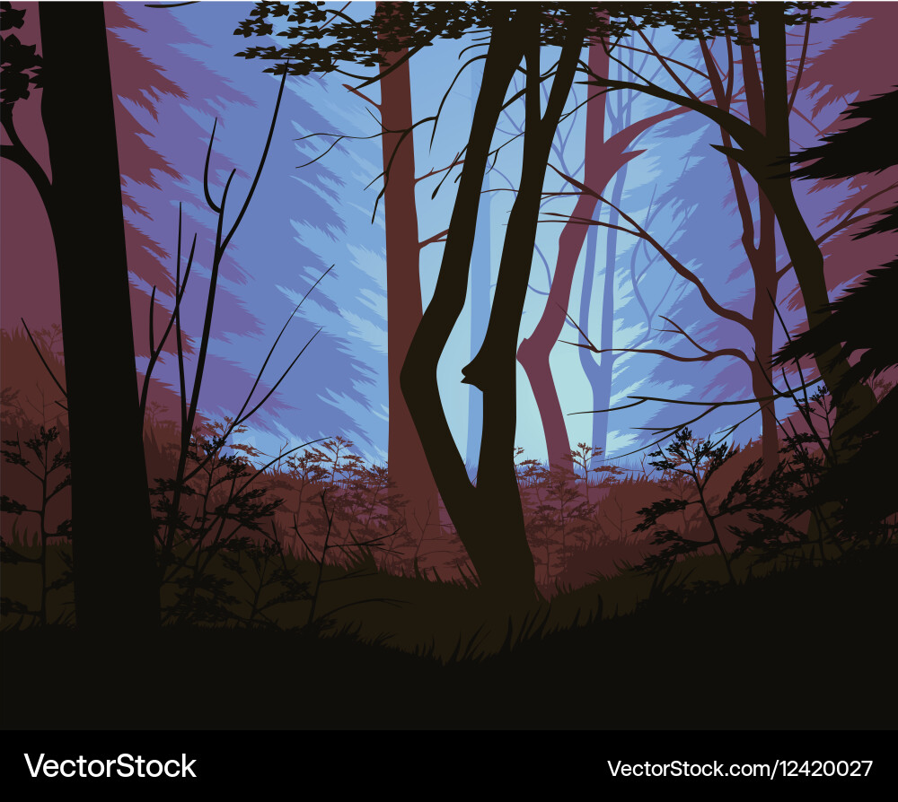 Background of landscape with deep forest Vector Image