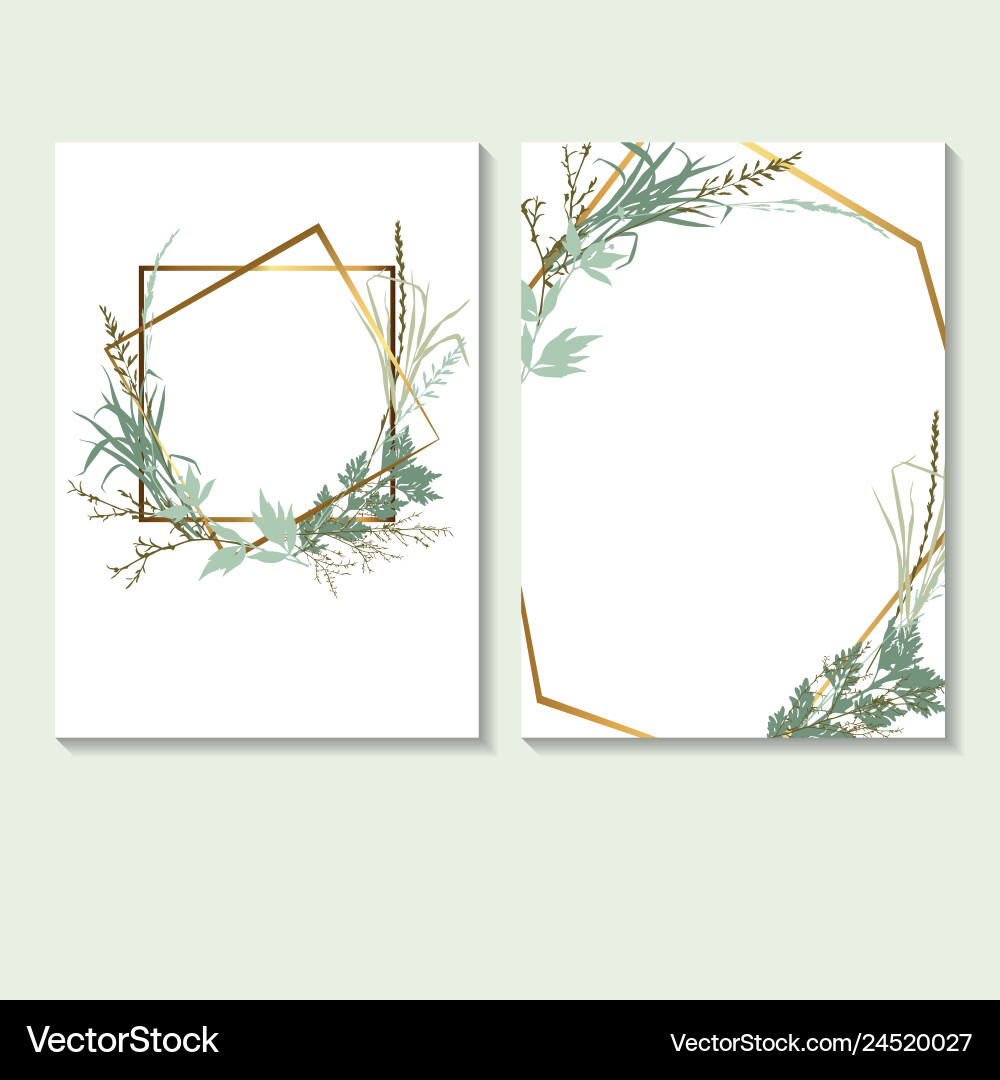 Cards with grass Royalty Free Vector Image - VectorStock