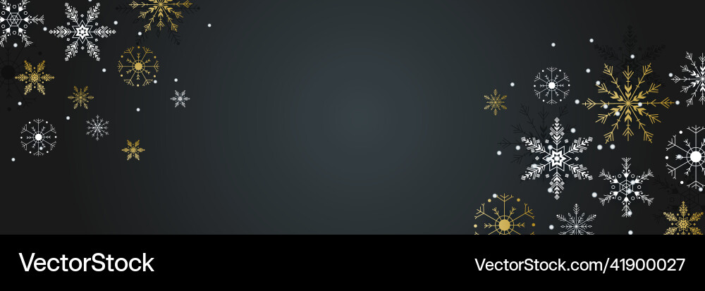 Elegant winter black snowflake design template Vector Image