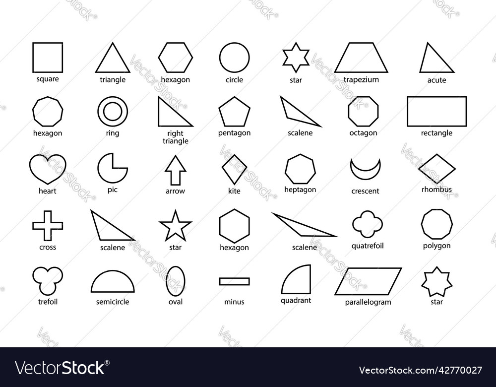Geometric shapes outline geometric shapes basic Vector Image