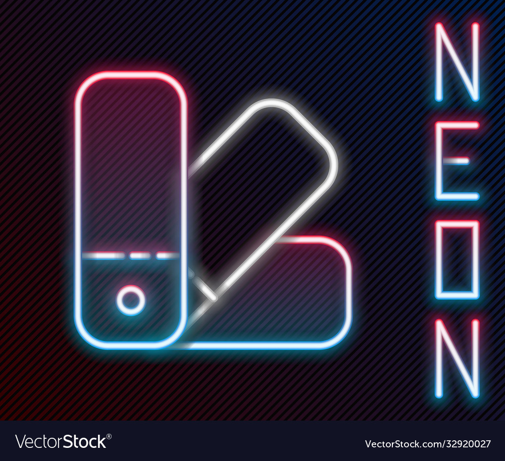 Glowing neon line color palette guide icon Vector Image
