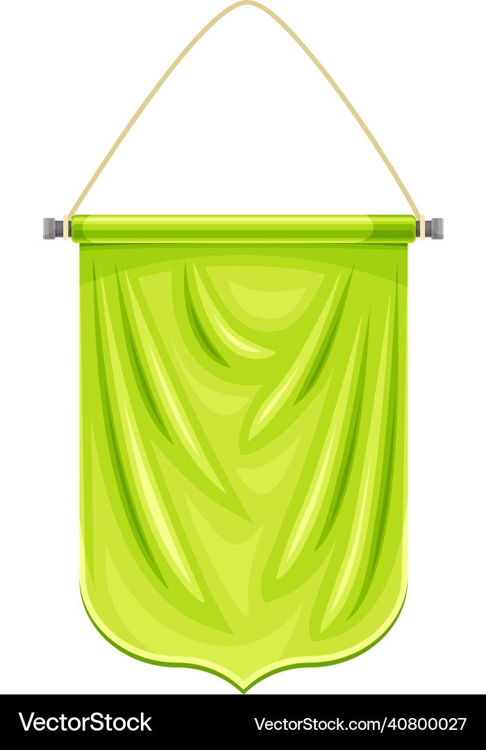 Green hanging pennant blank fabric flag Royalty Free Vector