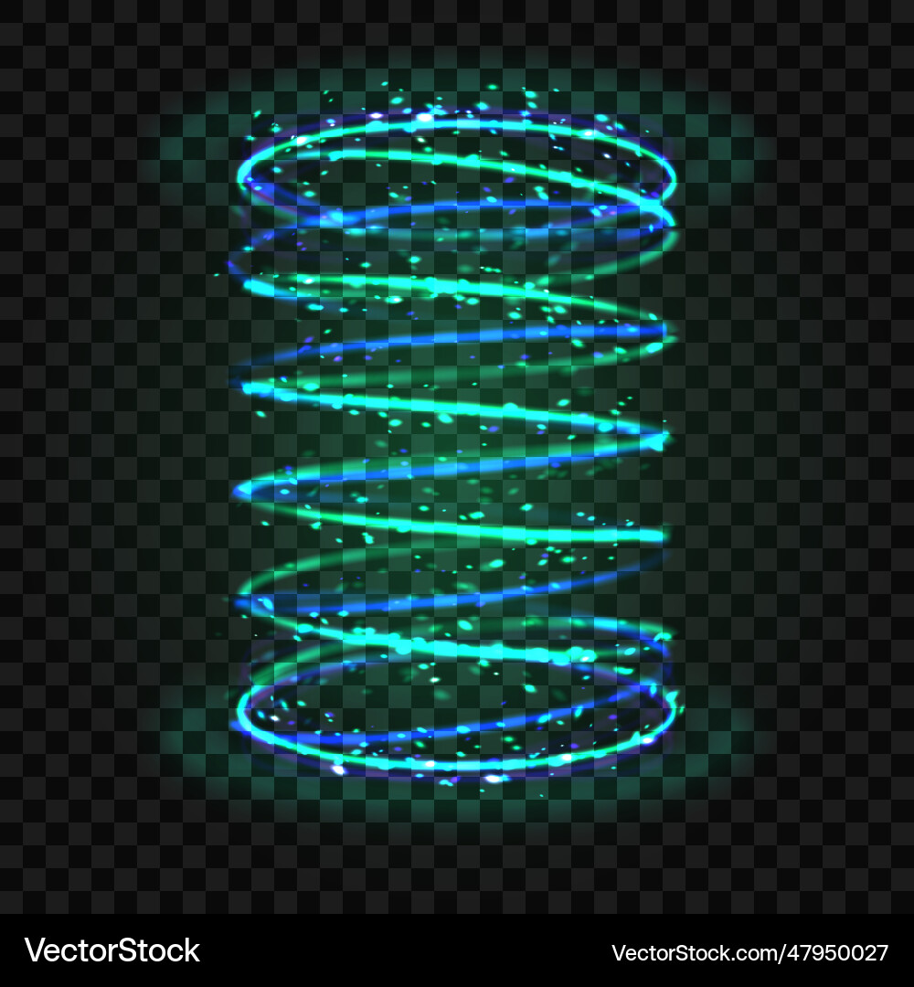 Green spiral teleport with light effects Vector Image